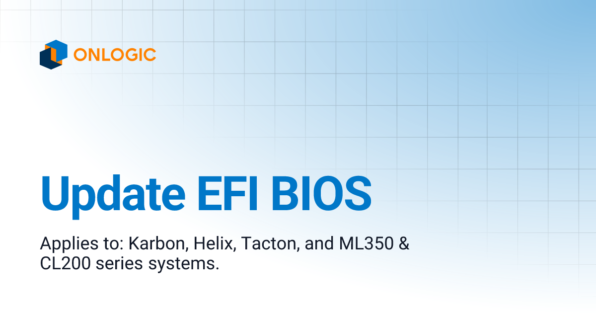 Update EFI BIOS | OnLogic Support Documentation